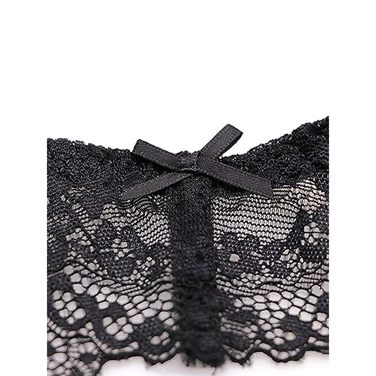 OYOANGLE Women's Floral Lace Garter Belt Lingerie Suspender Belts for Stockings Black S