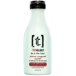 Teenology Shampoo and Conditioner Bundle (Save 5%) - Avoid Forehead Acne and Breakouts - No Sulfates or Parabens, Noncomedogenic, Natural Botanical Extracts, Blueberry Pomegranate Cucumber - 16 oz.