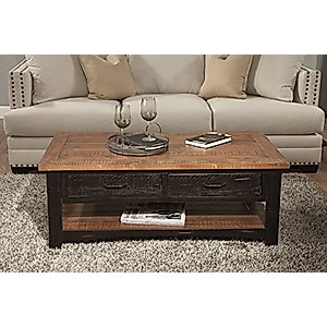 Martin Svensson Home Rustic Coffee Table, Antique Black and Honey Tobacco