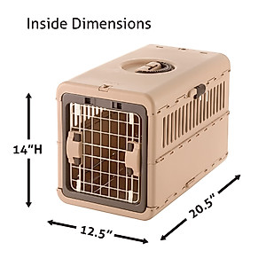 Richell Foldable Pet Carrier Small, Travel Carrier and Crate for Dog & cat up to 17.6 lbs.