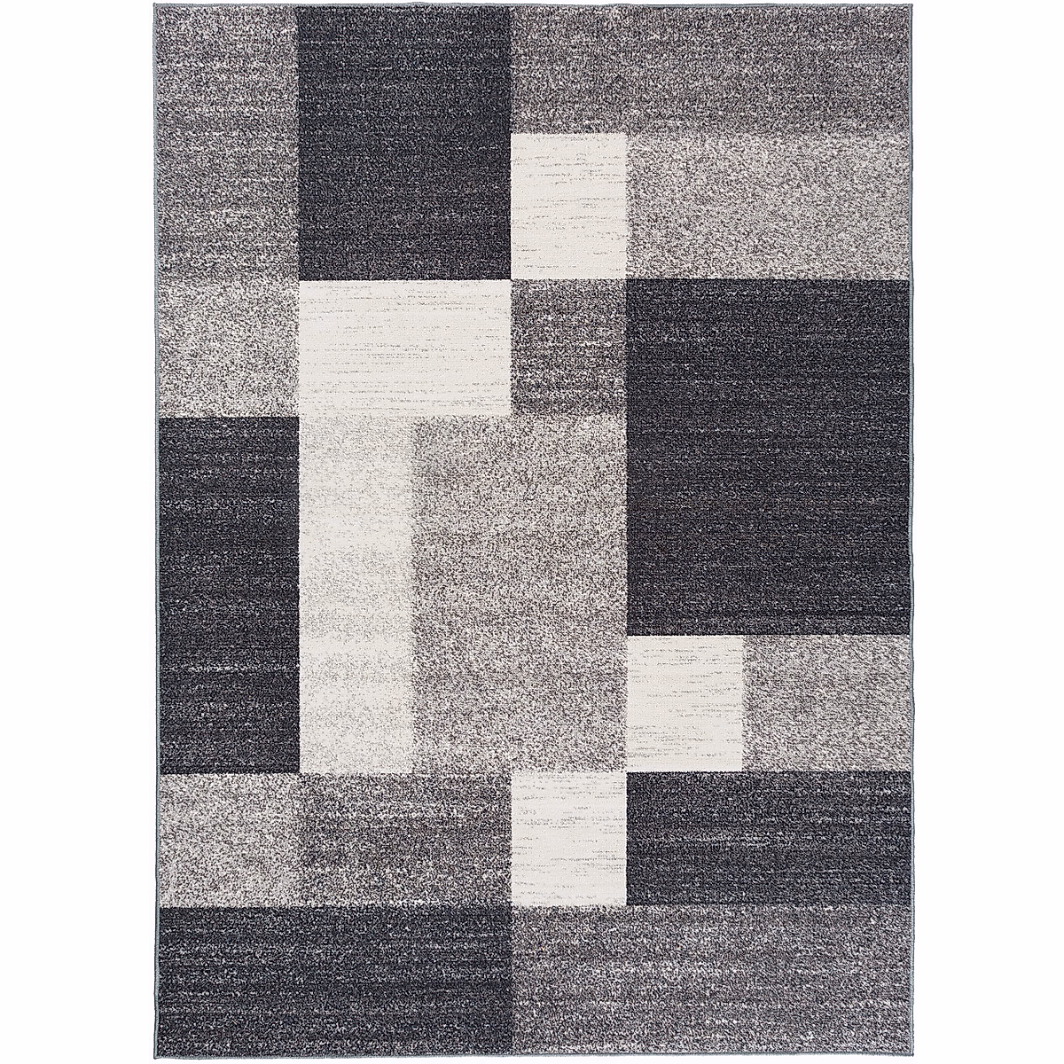 Rugshop Modern Boxes Design Non-Slip (Non-Skid) Area Rug 8 x 10 (7' 10" x 10') Gray