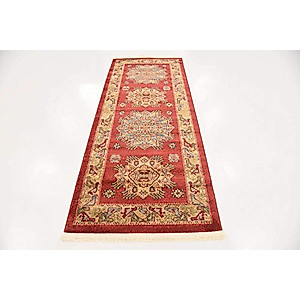 Unique Loom Sahand Collection Traditional Geometric Classic Red Runner Rug (2' 7 x 6' 7)