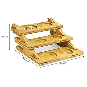 FTUREERA Qtip Holder Storage Organizer, 3 Layer Cotton Ball Holder Apothecary Jars Storage Rack for Bathroom，Suitable for 6 Pack Bathroom Jars up to 2.8 Inches in Diameter