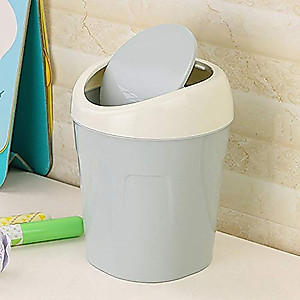 shlutesoy Storage Bucket Small with lid Desktop Trash can Mini Home Living Room Table Bed flip-top Trash can