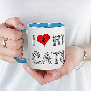 CafePress I Love My Cats/Heart Mug Ceramic Coffee Mug, Tea Cup 11 oz