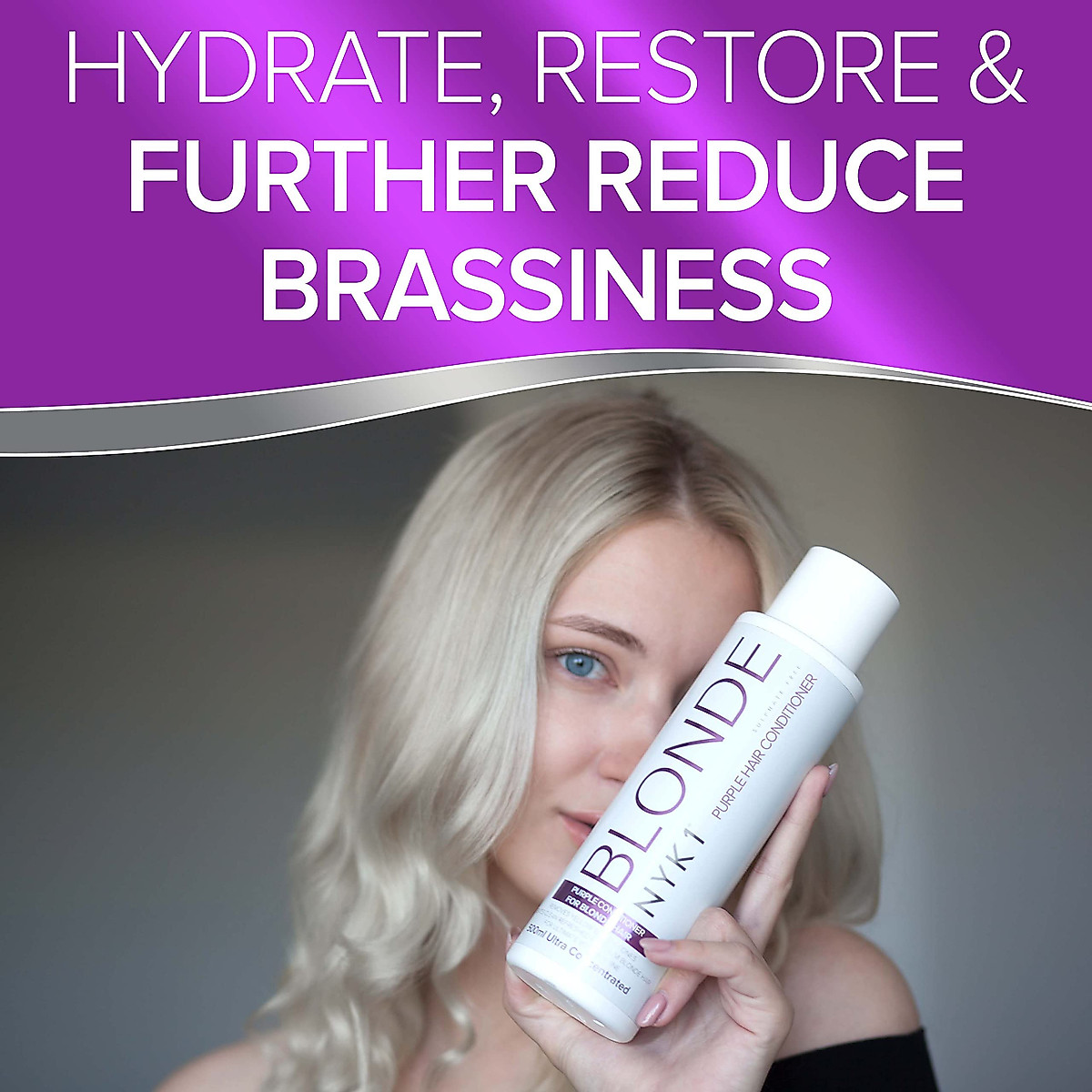 Purple Conditioner For Blonde Hair (500ml) SULFATE FREE Blue Conditioner Toner For Blonde Hair Bleached Hair Grey Hair Platinum Blonde Conditioner - Silver Conditioner Blonde Purple Hair Conditioner