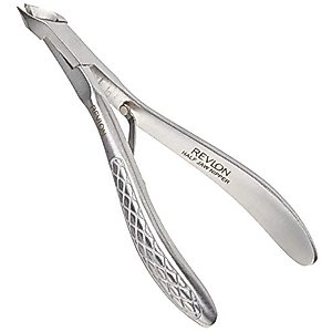 Cuticle Trimmer by Revlon, Full Jaw Cuticle Remover Tool, Nail Care, High Precision Blade, Easy Grip, Stainless Steel (Pack of 1)