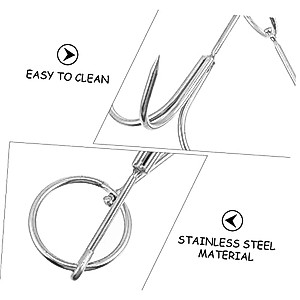 DIKACA Clothes Rack 2pcs Meat Processing Home Bacon Duck Smoker Accessories Roast Storage Tool Ham Steel Triple Garden Cm Hanger Butcher Professional for Hook Grill Kitchen BBQ Drying Prosciutto