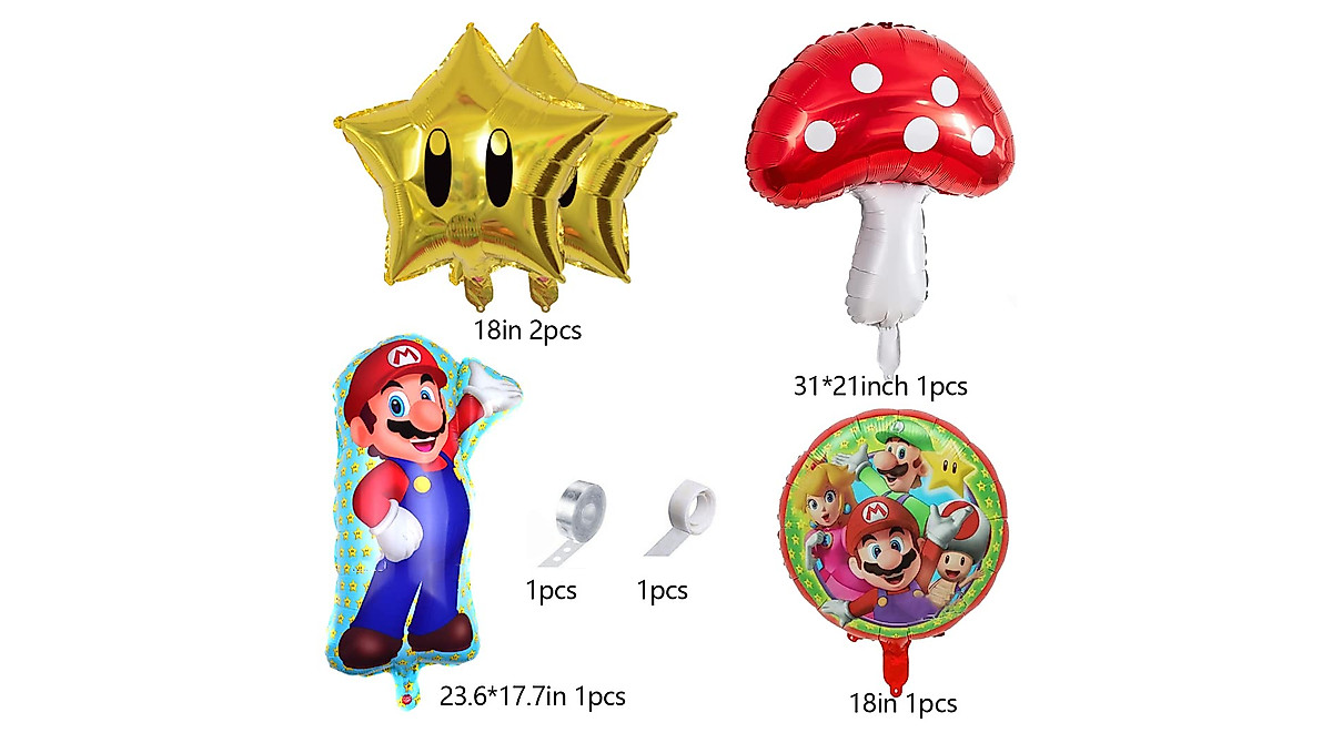 Mario Balloon Arch Kit - 143 Pcs for Kids Birthday Party Decoration