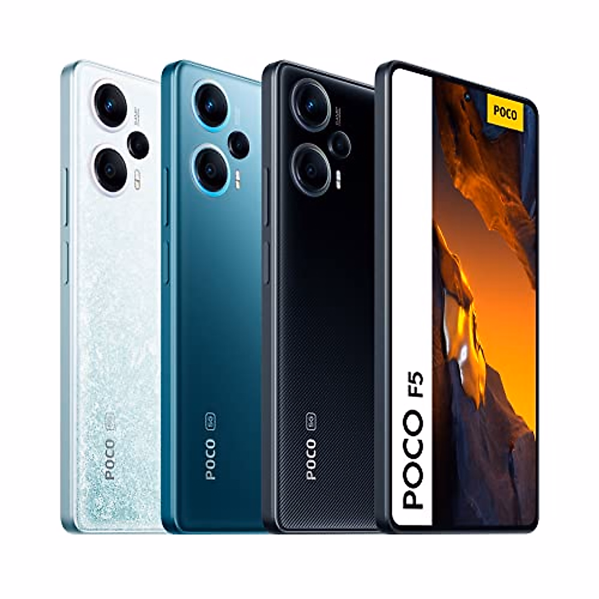 Xiaomi Poco F5 5G + 4G LTE 256GB + 8GB Global Version Unlocked 6.67" 120Hz 64Mp Triple Camera (Tmobile Mint Tello Metro USA Market) + (w/Fast Car 51W Charger Bundle) (Black Global)