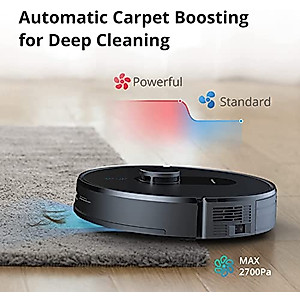 + 360 S8 Plus Robot Vacuum Cleaner and Mop Combo with Self-Emptying Dock, Botslab LIDAR Navigation Smart Mapping Robot, 2700Pa Suction, Work with Alexa, Ideal for Pet Hair, Carpet and Hard Floor