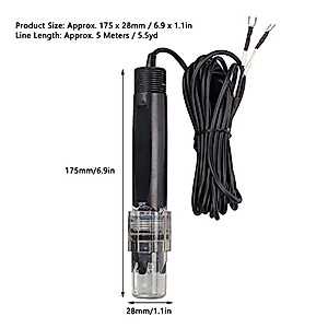 Kaufpart PH Electrode Probe: High Accuracy and Exquisite Craftsmanship -5 Meter Long ABS Probe Ideal for Industrial PH Detectors, Ensuring Precise and Reliable Results