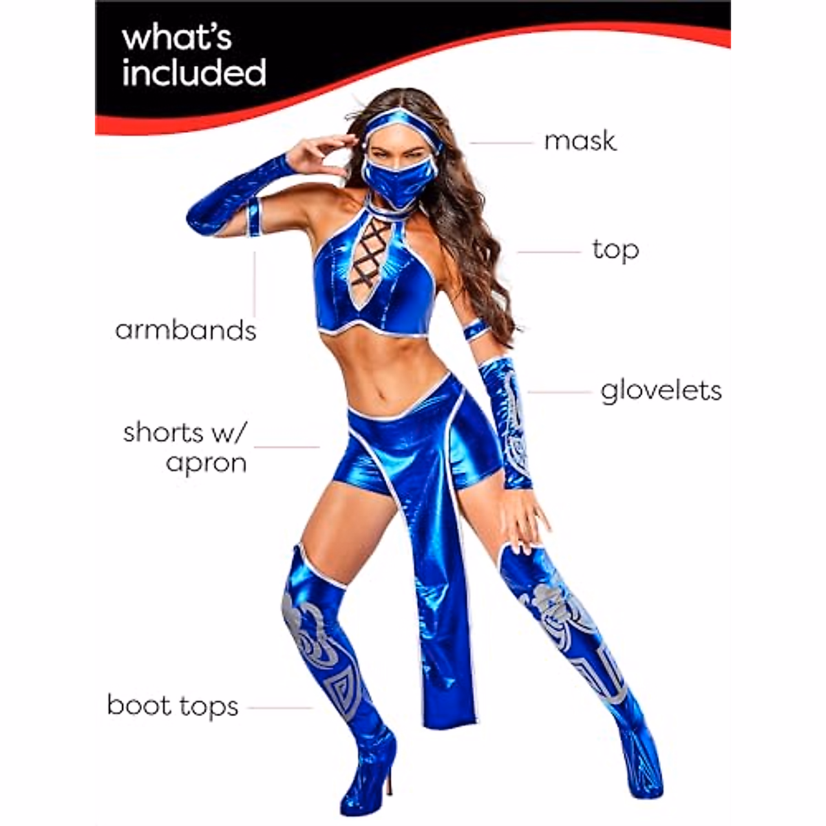 Secret Wishes womens Mortal Kombat Kitana Party Supplies, Blue, Small US