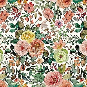 JiffDiff 118.1"x17.7" Wallpaper Peel and Stick, Floral Wallpaper for Bedroom Peel and Stick Wallpaper Boho Kitchen Cabinets Furniture Decorative Renter Friendly Wallpaper