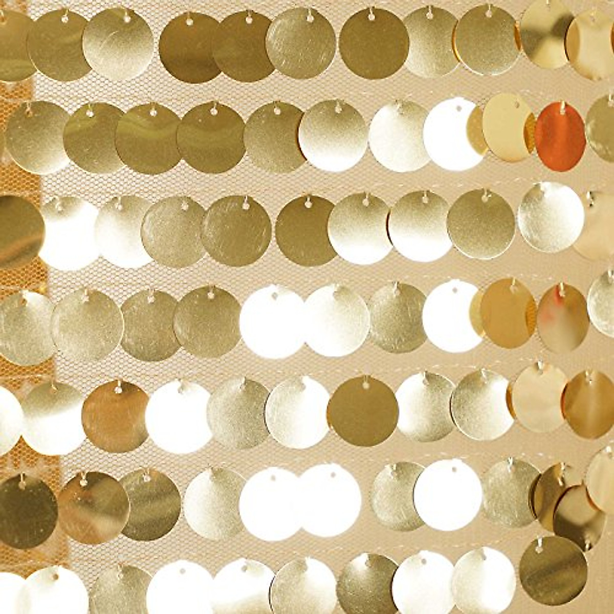 BalsaCircle 20 feet x 10 feet Gold Big Payette Sequin Backdrop Drapes Curtains - Wedding Ceremony Party Photo Booth Home Windows