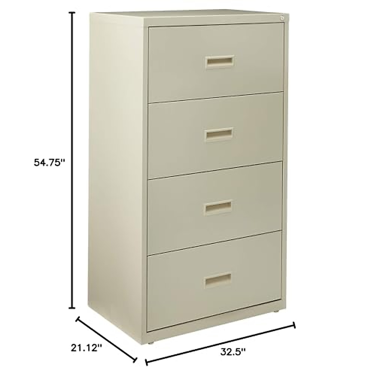 Lorell, LLR60559, Lateral File - 4-Drawer, 1 / Each, Putty