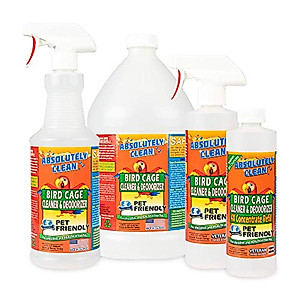 Absolutely Clean Amazing Bird Cage Cleaner and Deodorizer - Just Spray/Wipe - Safely & Easily Removes Bird Messes Quickly and Easily - Made in The US (16 Fl Oz (Pack of 2))