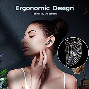 OneOdio True Wireless Earbuds, F2 Wireless Headphones,10mm Drivers with Deep Bass, 48H Playtime, Tiny Size Wireless Earbuds for Commute, Work, Workout, Running Grey