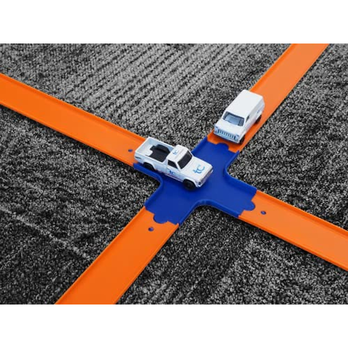 Hot Wheels Compatible Track Add-On Pack - Eco-Friendly PLA Plastic, Versatile Track Layout Pieces (Blue)