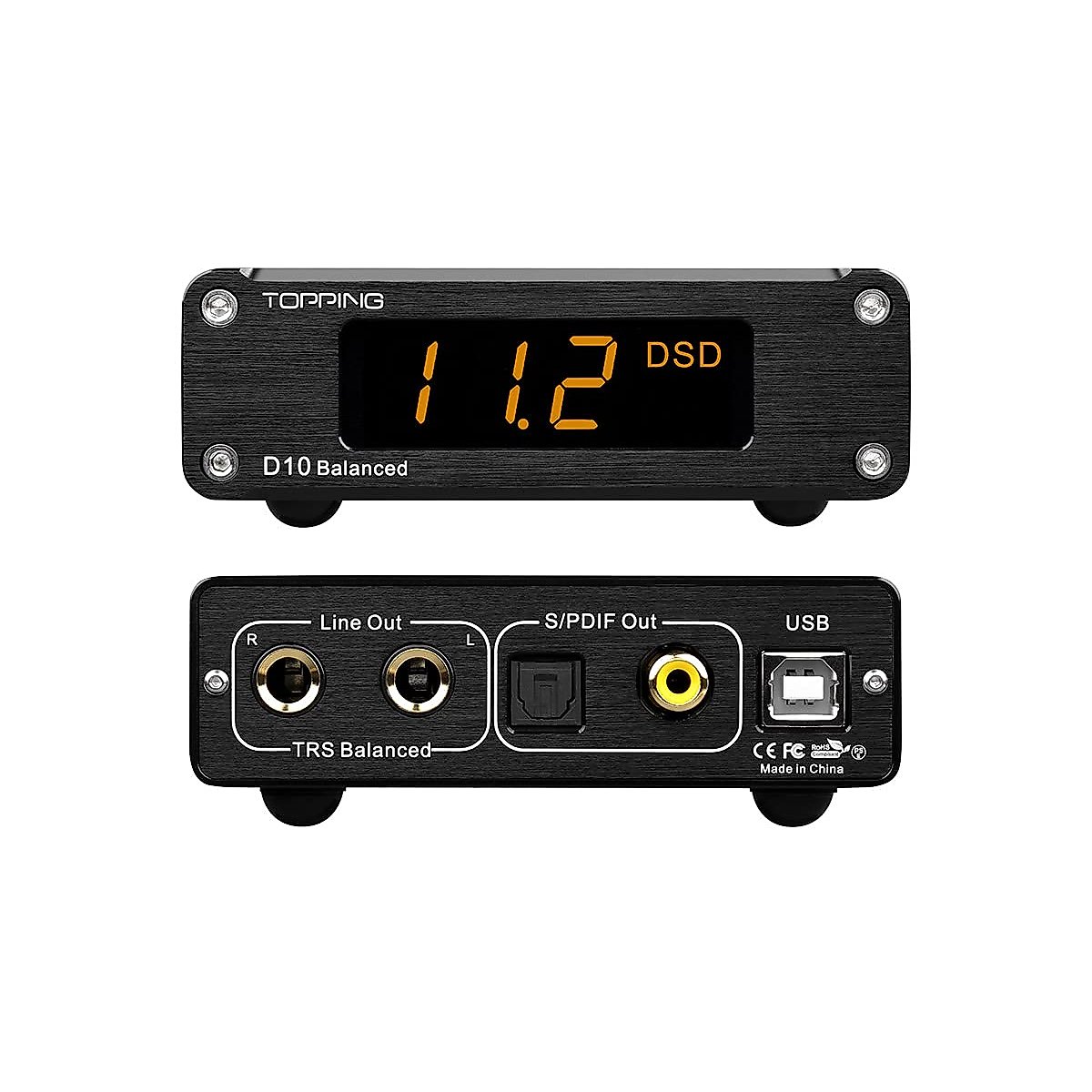 TOPPING D10 Balanced Mini USB DAC CSS XMOS XU208 ES9018K2M OPA2134 Audio Amplifier Decoder Sliver