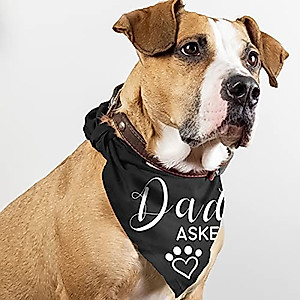 Dad Asked and Mom Said Yes Dog Bandana, Wedding Engagement Photos Bridal Shower Gift Puppy Dog Pet Bandanas, Pet Accessories for Dog Lovers, Maid of Honor Wedding Dog Bandana, Pack of 2