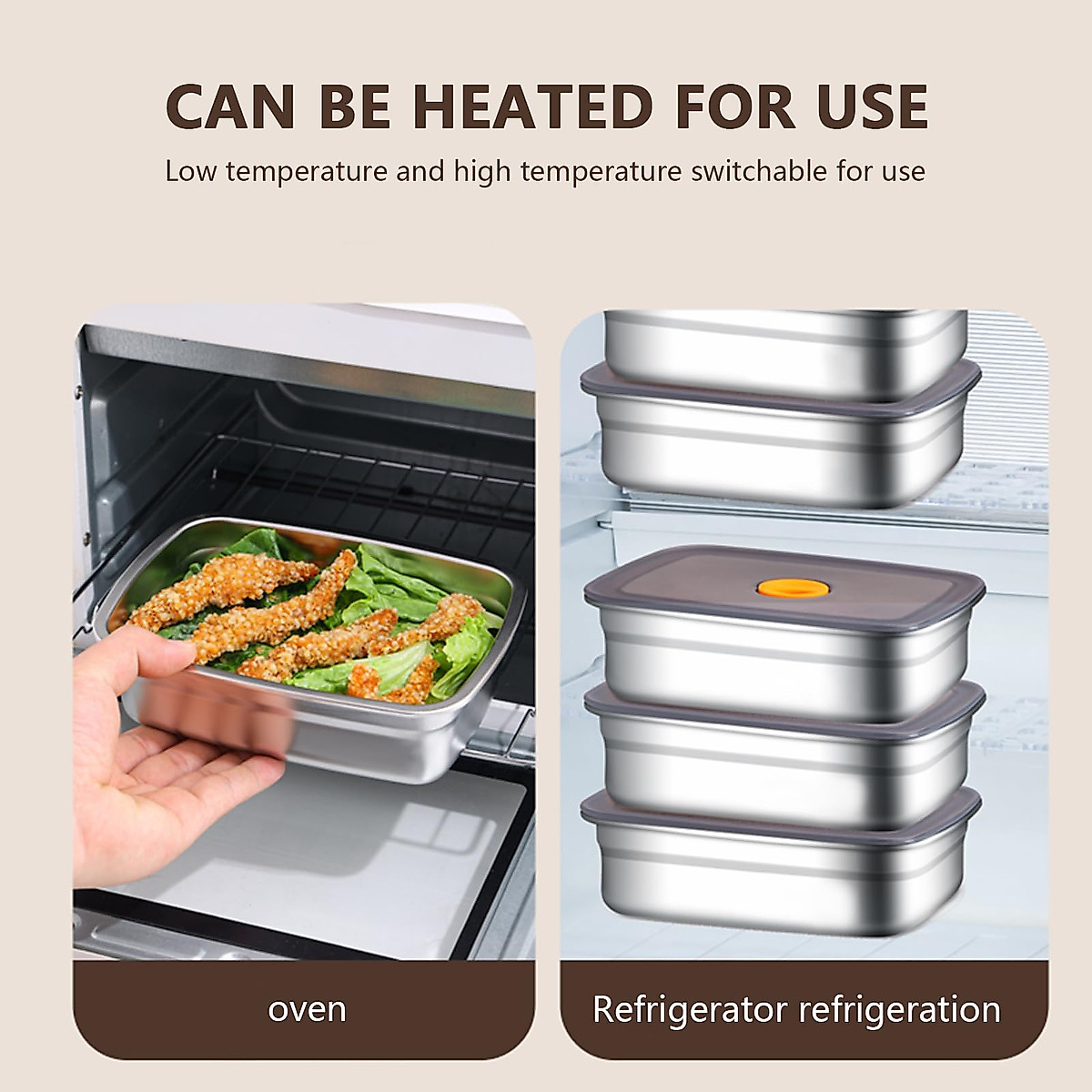 TRBIDRBO 2 PCSFood Storage Containers with Lids Airtight (2 Containers & 2 Lids), Leak proof Storage Box Meat Container for Fridge Nestable Dishwasher Freezer Safe