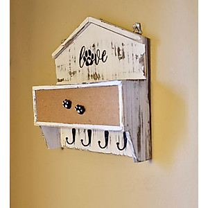 Onetomany Dog Leash Holder, Wall Mounted with Storage Shelf and Corkboard