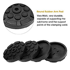 Car Auto Jacking Lift Pads, 4 Pcs Car Round Rubber Arm Pads Auto Jacking Lift Pads Weightlifter Accessories