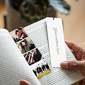 MOTICIUS Personalised Photo Bookmark, Picture Bookmark with Tassel Custom Engraved Photo Color Picture Bookmark for Girlfriend Boyfriend Teacher Family Pets Birthdays Christmas Valentine's Day Gift