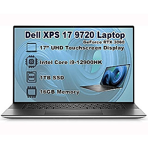 Dell XPS 17 9720 Laptop17.0-inch UHD Touchscreen Display - Intel Core i9-12900HK - 16GB Memory - 1TB SSD - GeForce RTX 3060 - Intel Killer Wi-Fi 6 - Windows 11 Pro - Platinum Silver - New
