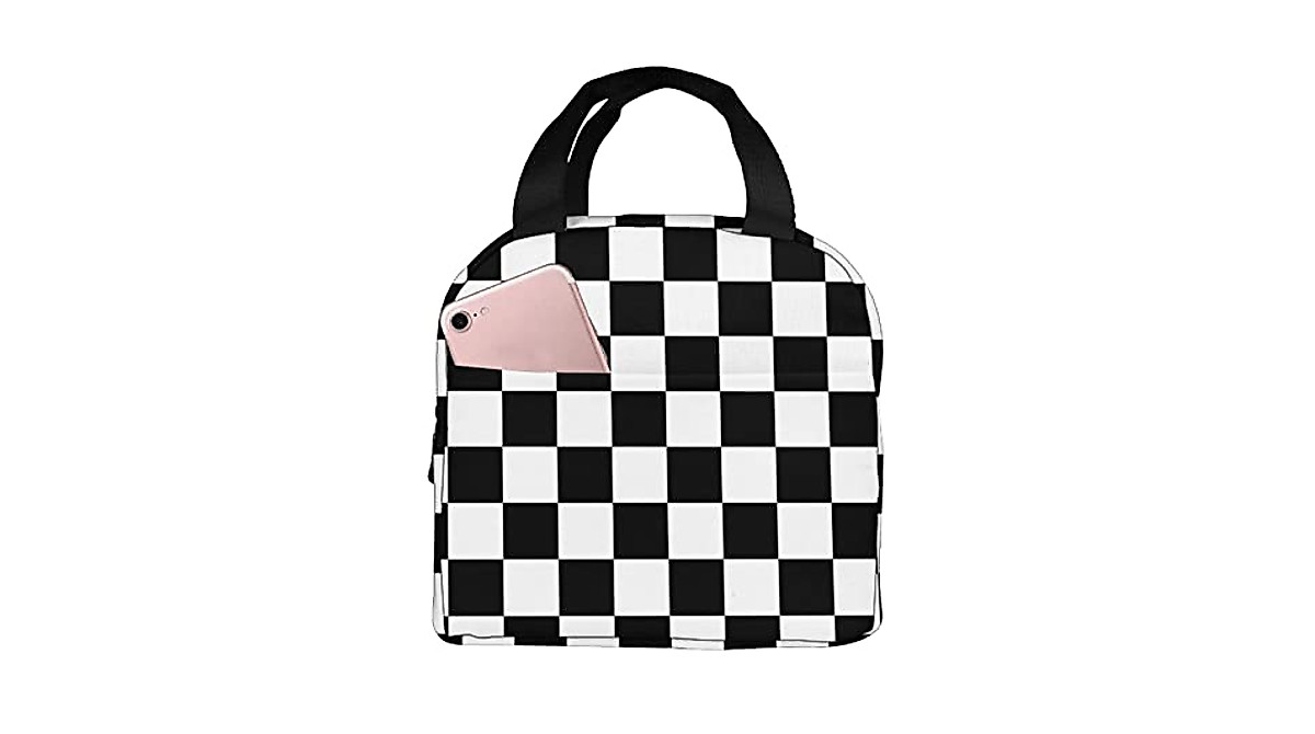 Durable Checkered Lunch Tote for Men, Women & Kids