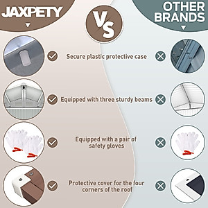 JAXPETY Sheds & Outdoor Storage 6x8 FT Garden Shed Tool Metal Outdoor Storage Shed with Sliding Doors for Backyard, Patio Coffee