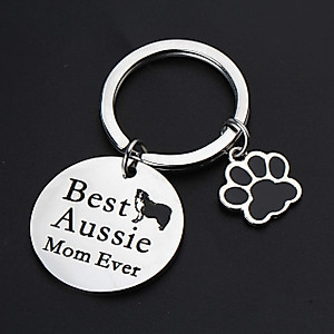BLEOUK Australian Shepherd Keychain Aussie Gift Aussie Dog Mom Owners Lovers