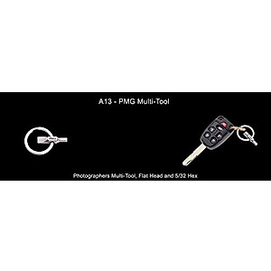 A13 Photographers Multi-Tool For Digital Camera, Tripods and Brackets, Bags, 5/32 (4mm) Allen Wrench Hex and Flat Head Key Chain Tool