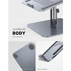 Lamicall Laptop Stand, Swivel Computer Holder Multi-Angle Height Adjustable, Ergonomic 360 Rotating Notebook Desk Riser, Compatible with 10-17" Laptop, Such as MacBook Air Pro, Dell XPS, HP, Gray