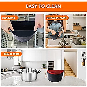 Lineware Slow Cooker Divider Liners for 6-8 QT Crockpot, Silicone Reusable Compatible for Crock Pot Liners Divider Inserts,Dishwasher Safe, Oval Shape,Leakproof & Easy Clean，BPA Free(Upgraded Thicker)