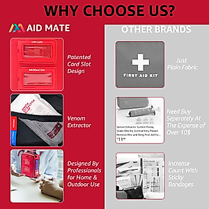 AID MATE Pro First Aid Kit with Molle System Portable Emergency Survival Kits Trauma Medical Kit for Home, Office, Car, Outdoor, Hiking, Travel, Camping…