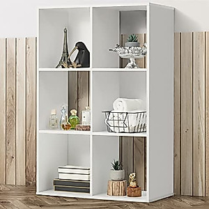 Fencer Wire 11-Inch Cube Storage Organizer Shelf w/Back, with Exterior Edge, Room Storage Shelves Divider, Bookcase, 6-Cube / 8-Cube / 9-Cube, Colors Available in Rustic Grey Oak and White