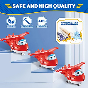 Super Wings - 5" Transforming 5-Pack Jett, Paul, Todd, Astra and Agent Chase | Airplane Toys Action Figures | Preschool Toy Plane for 3 4 5 Year Old Boys and Girls | Birthday Gifts for Kids , Red