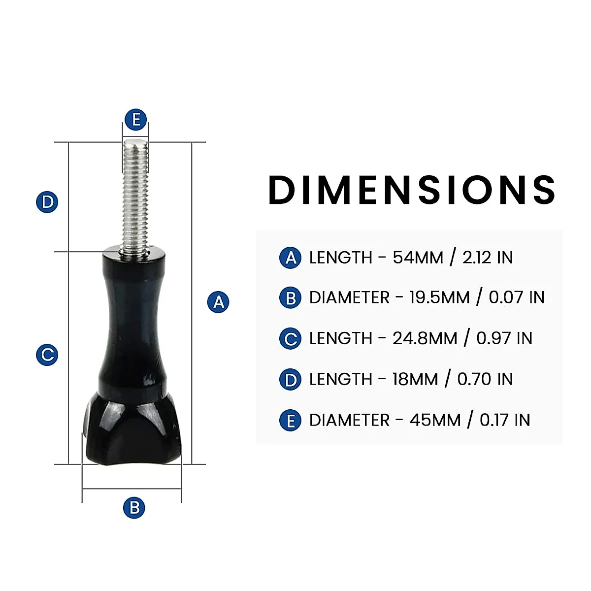 MaximalPower Replacement Thumbscrew 45mm Long for GoPro Hero 1 2 3 3+ 4 Action Camera | Camera Mounts & Accessories for Travel Vlogs Livestream Filming Photography (Combo A)