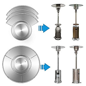 Patio Heater Replacement Dome Part, Propane Heat Reflector Shield Top for Outdoor Heaters (33")