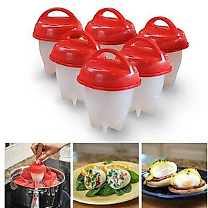 Egg Cooker Silicone, Egg Cooker Without Shell Easy Eggs, Non Stick Silicone Boiled Steamer Eggies, Maker Egg Cooker BPA Free Non-Stick Eggs Poacher, Fast Poaching For Kitchen Gadgets Accessories