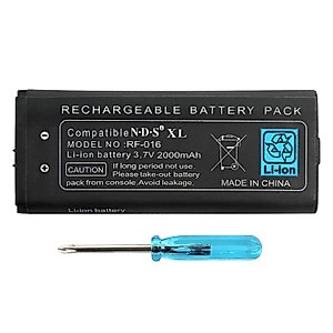 OSTENT 2000mAh Li-ion Battery Rechargeable Lithium-ion + Tool Pack Kit for Nintendo NDSi LL NDSi XL Console