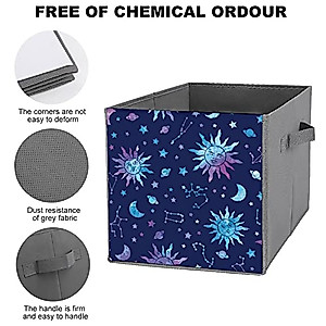 Space Galaxy Constellation Collapsible Storage Bins Basics Folding Fabric Storage Cubes Organizer Boxes with Handles