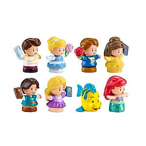 Fisher-Price Disney Princess Toddler Toys Little People Prince and Princess Figure Pack, 8 Pieces