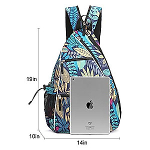 Sucipi Pickleball Bag Pickleball Backpack for Women Men Tennis Bag Tennis Backpack Reversible Pickleball Paddle bag Tennis Rackets Bags for Ladies Purple Leaf