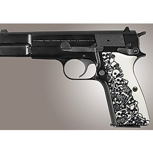 HOGUE 09032 Browning Hi-Power Scrimshaw Ivory Polymer Grip Panels, Boneyard