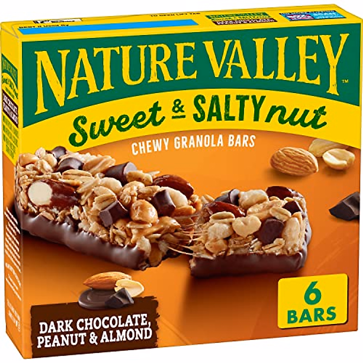 Nature Valley Sweet and Salty Nut Bars, Dark Chocolate Peanut Almond, 6 ct