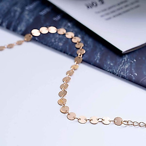 Zoestar Sequin Bikini Body Chain Beach Gold Waist Chain Body Jewelry for Women （1PC)