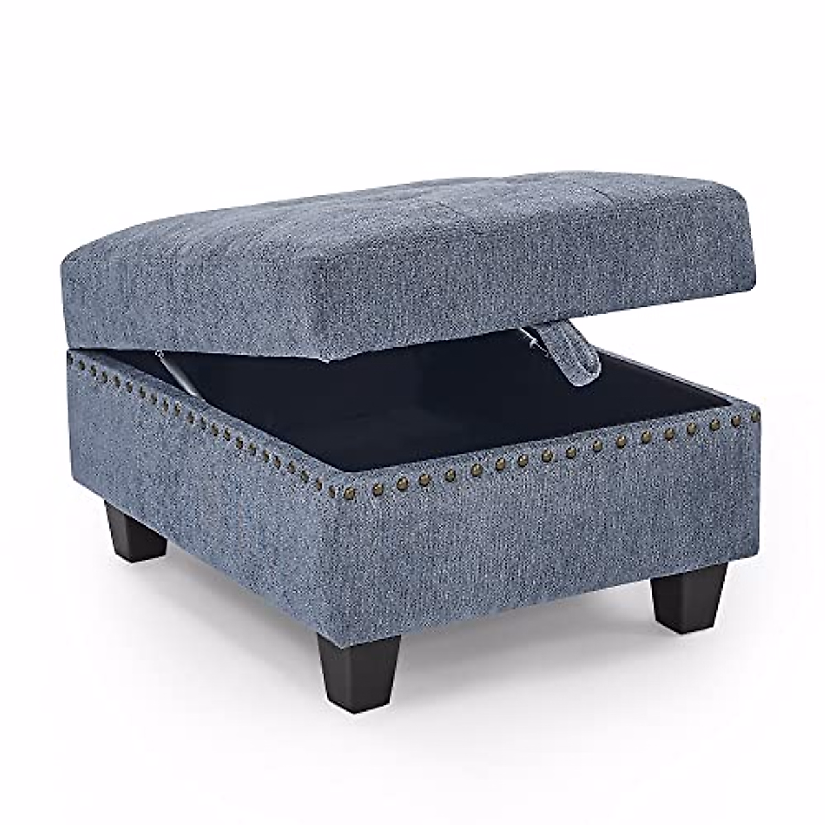 Melpomene U Shape Sectional Sofa DIY Sofa Combination (Blue, Ottoman)